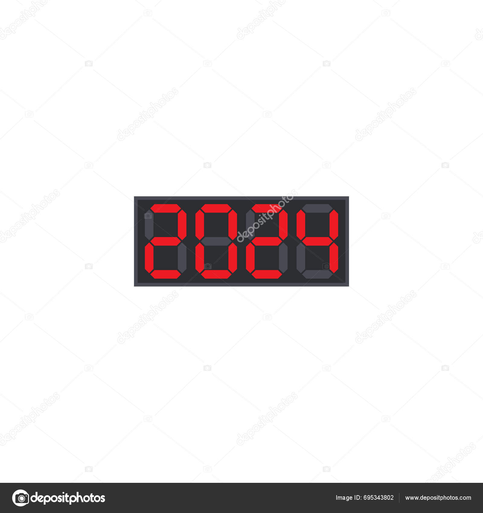 Happy New Year 2024 Digital Number Vector Logo Icon Template Stock ...