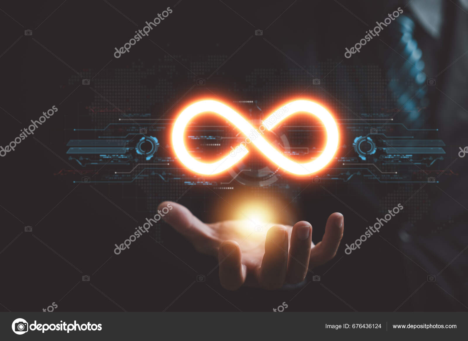 Circular Infinity Symbol Held Businessman Illustrating Circular Economy ...
