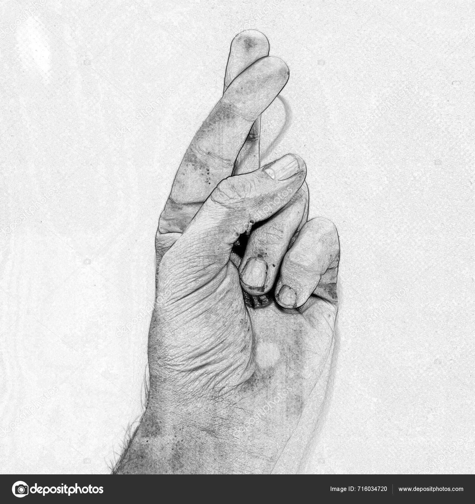 Letter American Sign Language Asl Deaf People Black White Photo — Stock ...