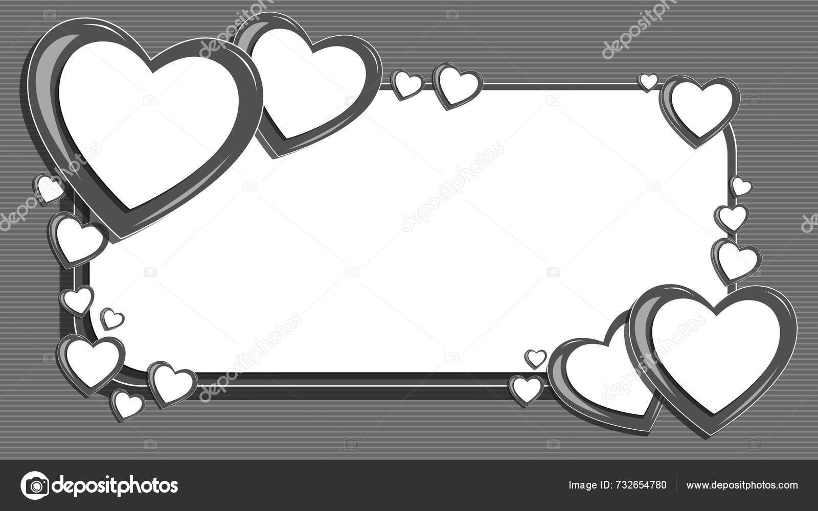 Love Passion Background Heart Shape Illustration Black White Monochrome ...