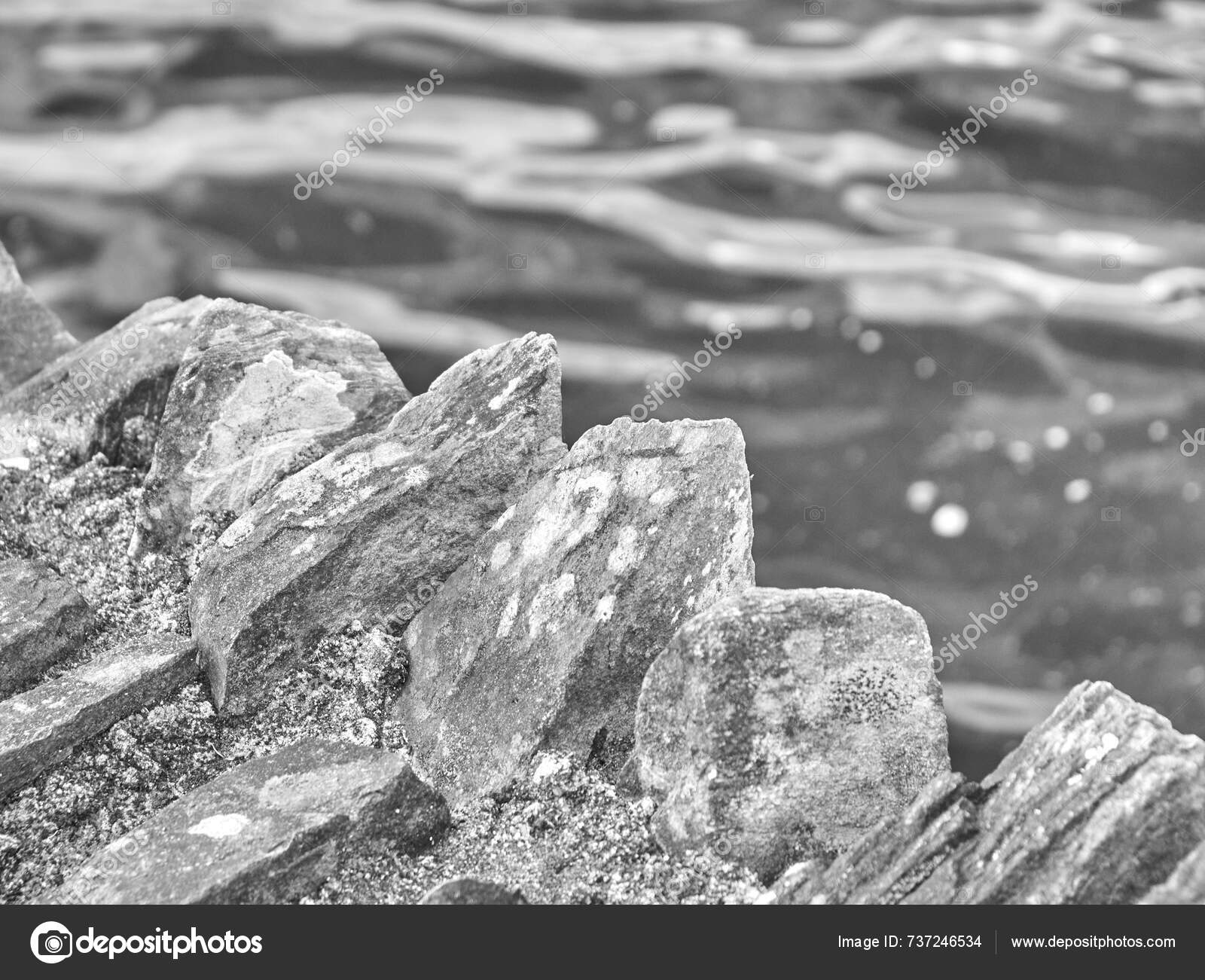 Natural Stones Sea Waves Close View Background — Stock Photo ...