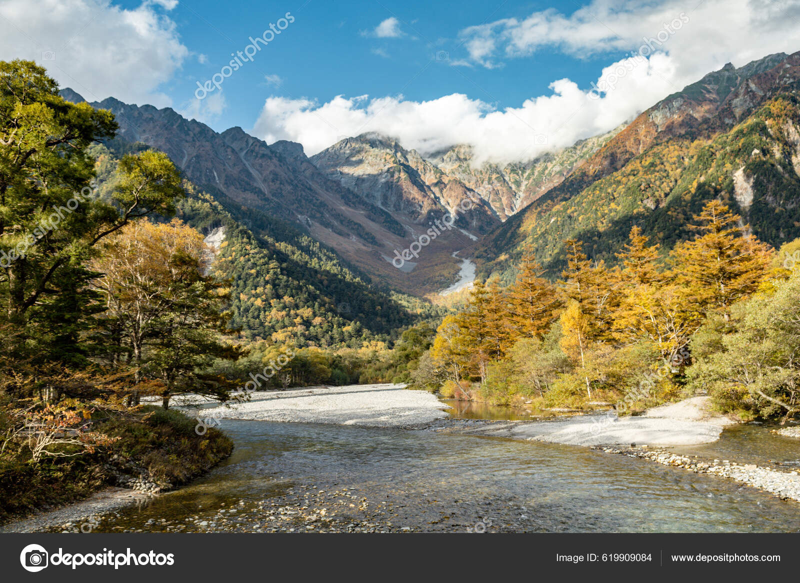 Beautiful Background Center Kamikochi National Park Snow Mountains ...