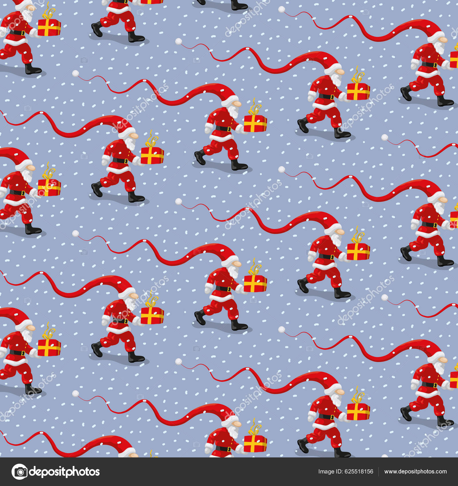 Santa Claus Background Seamless Pattern Repeating Vector Illustration ...