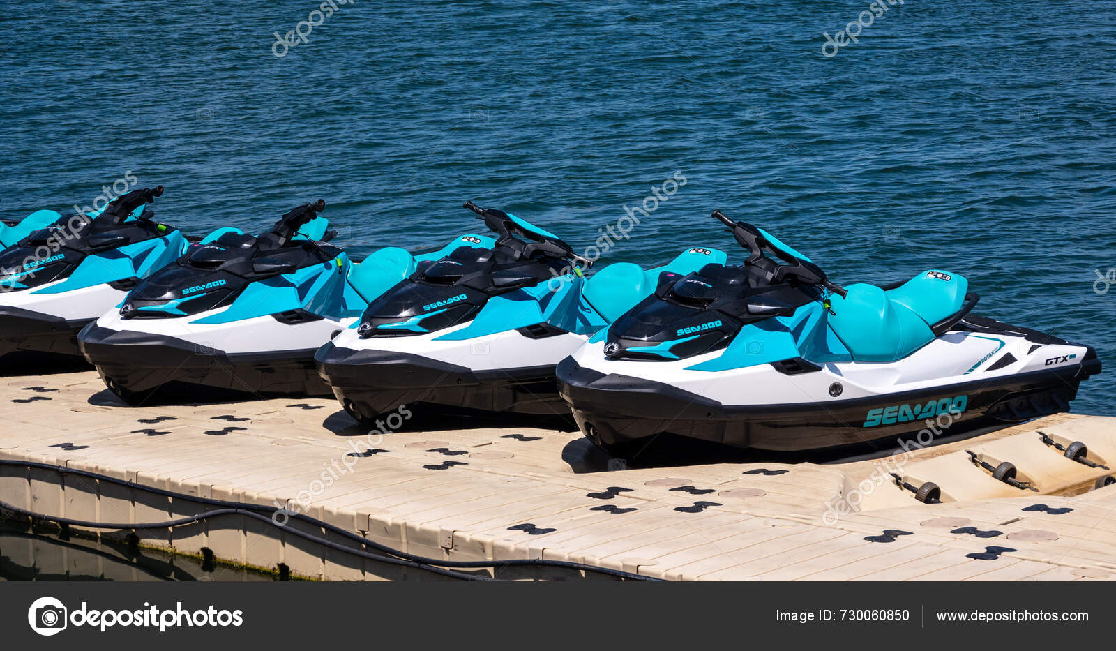 Valrasplage France June 2024 Seadoo Jet Skis Wetbikes Lined Pontoon ...