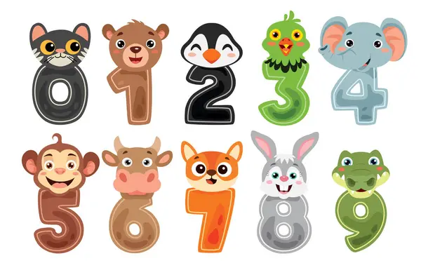 Animal numbers Vector Images | Depositphotos