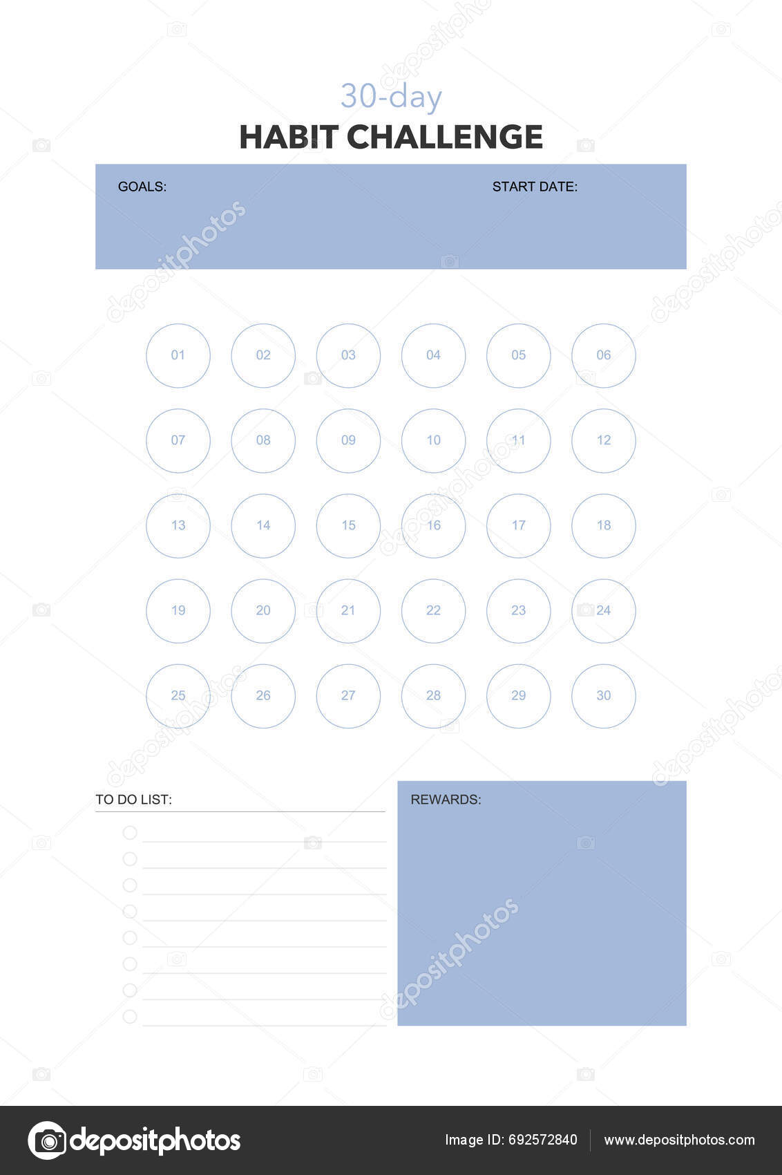 Challenge Plan Minimalistic Daily Weekly Planner Printable Template ...