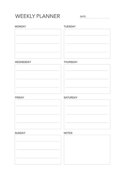Weekly Challenge Plan Minimalistic Daily Weekly Planner Printable ...