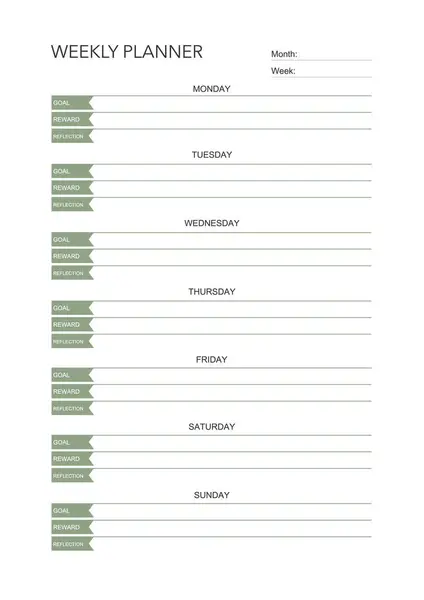 Challenge Plan Minimalistic Daily Weekly Planner Printable Template ...