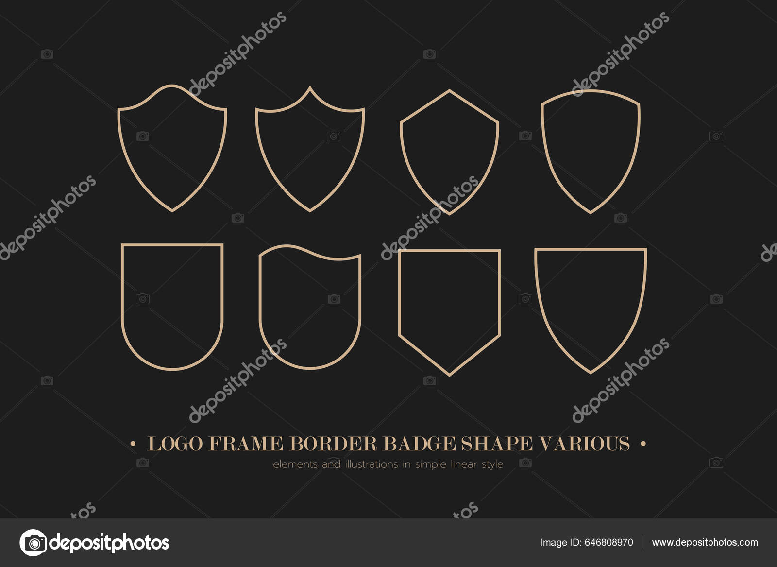 Diseño Del Logotipo Escudo Forma Marco Borde Insignia Vector de stock ...