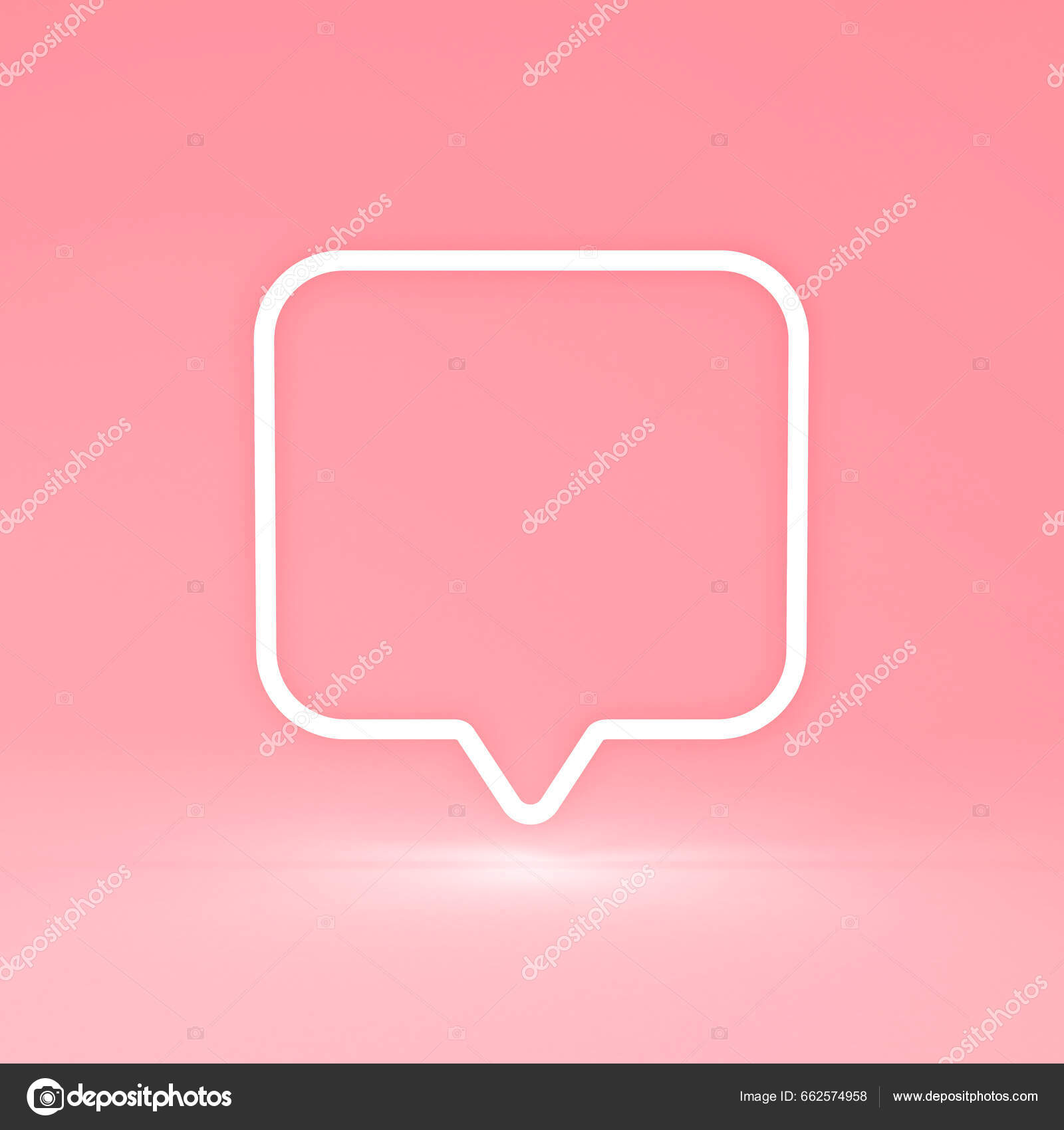 Blank Notification Speech Bubble Sign Pin Chat Bubble Neon Light ...