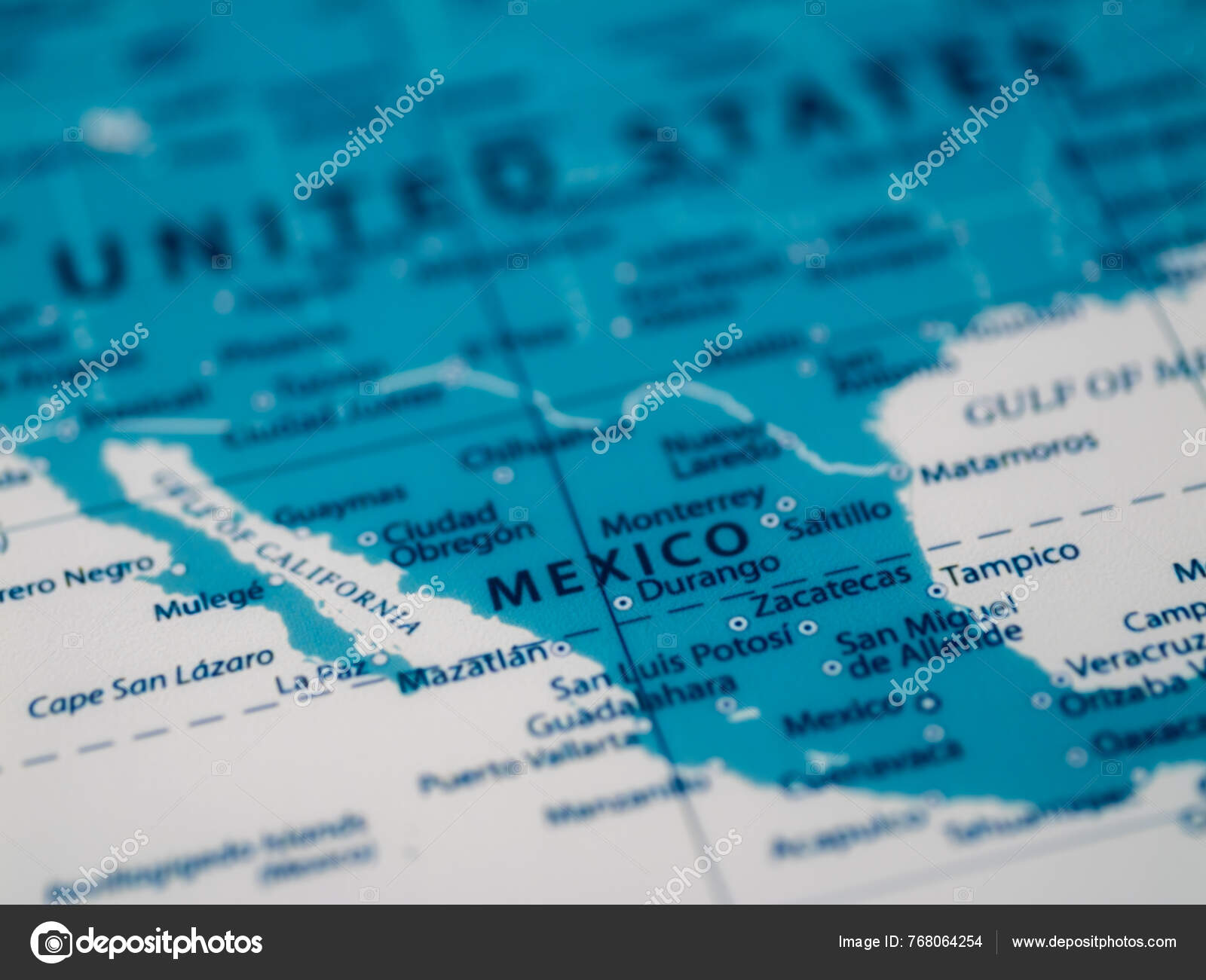 Map Mexico Highlighting Key Cities Regions Travel Informative Aerial ...