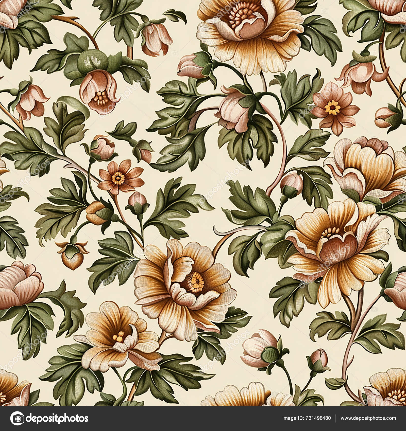 Beautiful Vintage Floral Pattern Design — Stock Photo © marklys #731498480