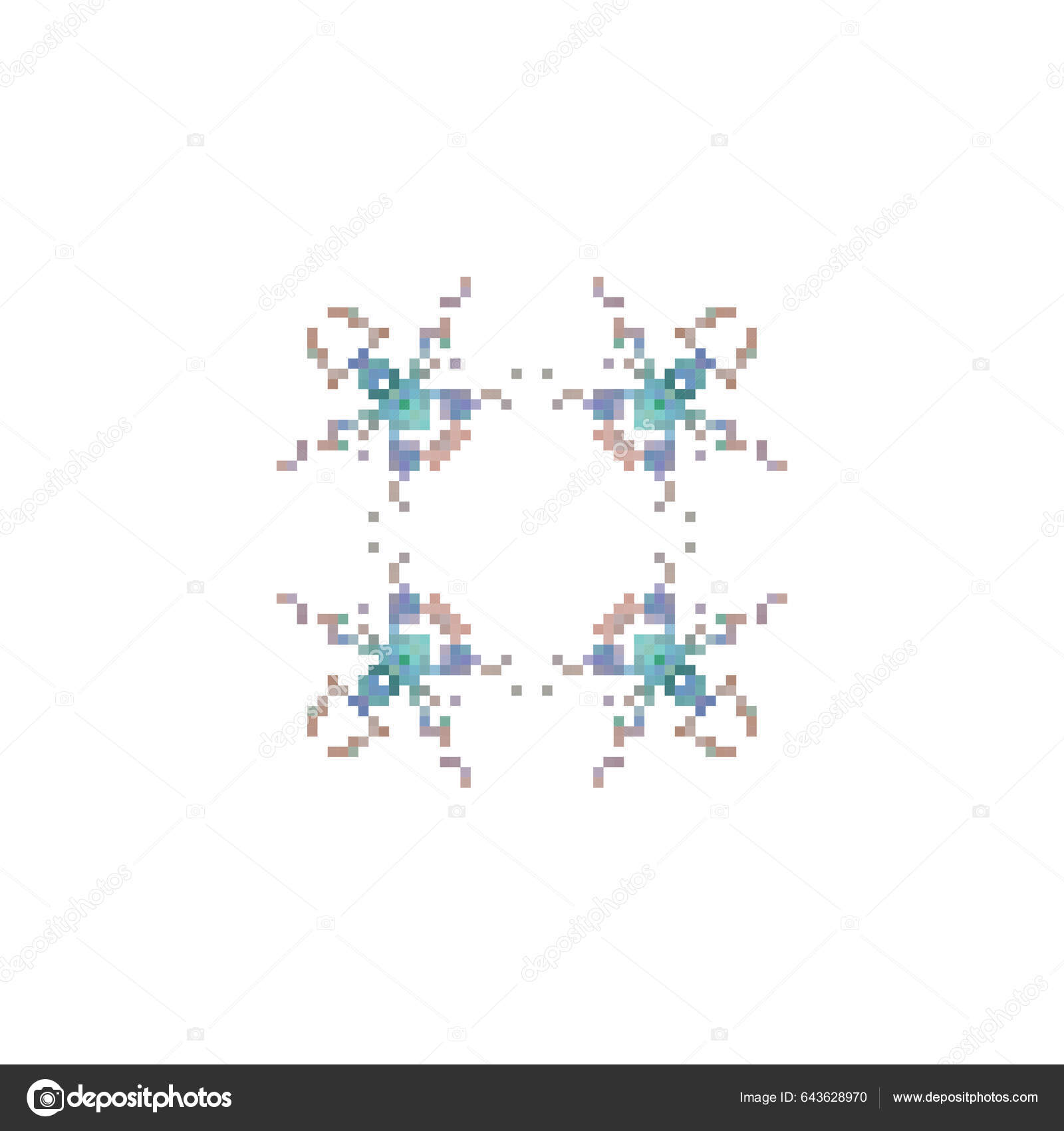 Pixel Art Illustration Abstract Geometric Shapes Pixel Art Vector Design Stock Vector by ...