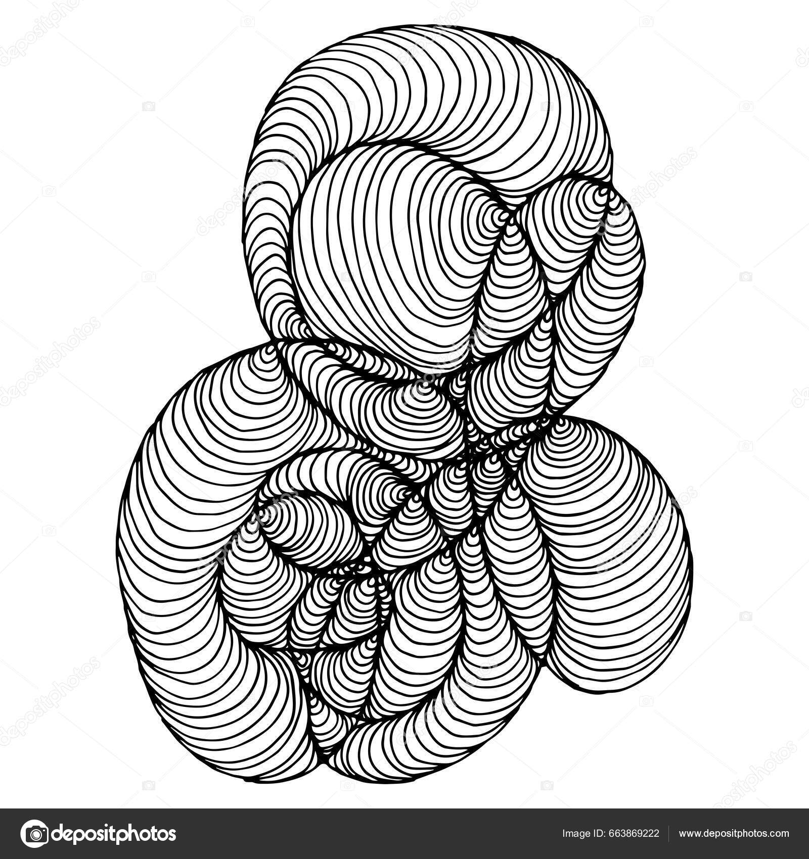 Abstract Black White Hand Drawn Doodle Lines Confusion Pattern Stock ...
