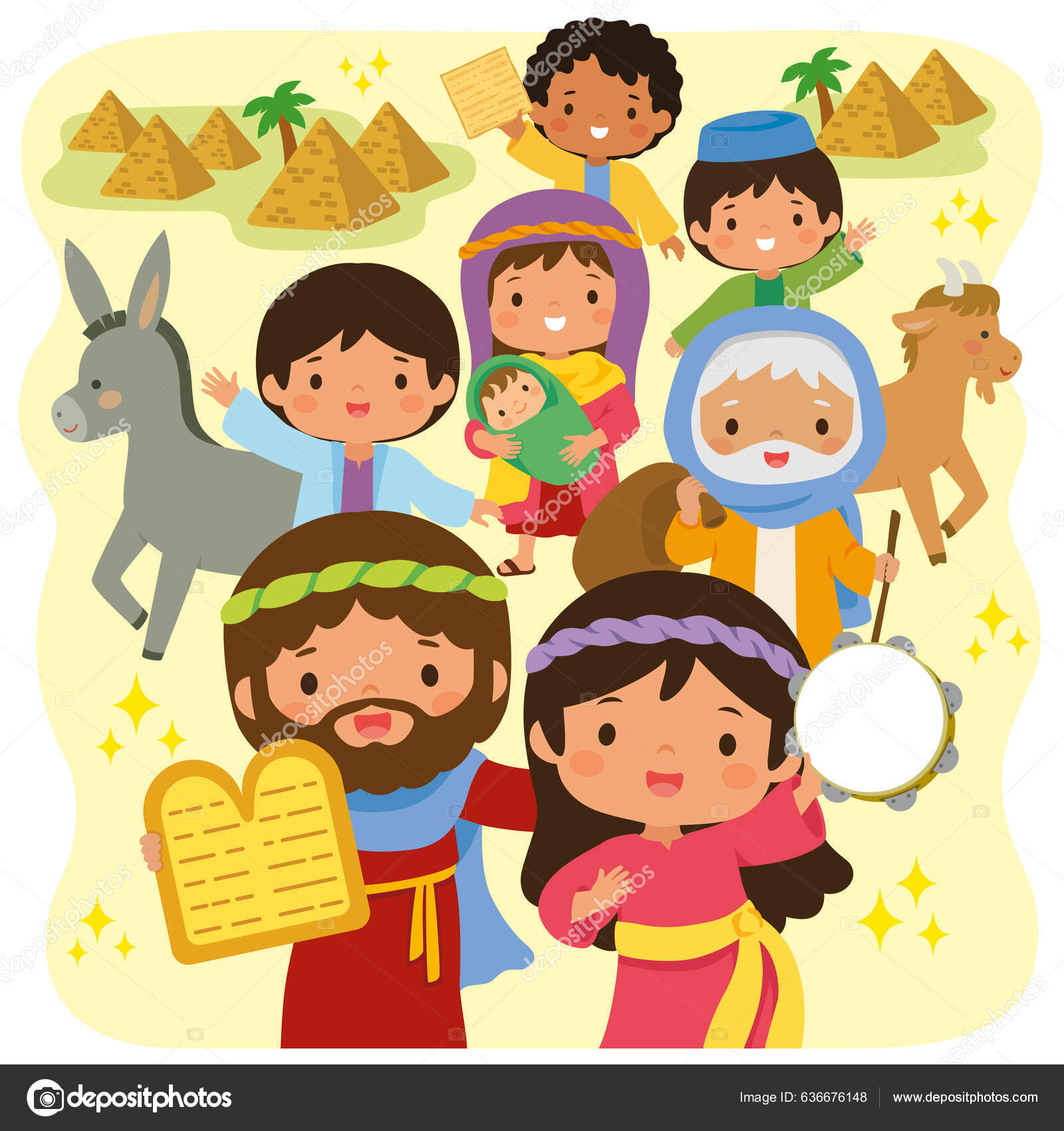Passover Story Escape Egypt Cartoon Israelites Leaving Egypt Moses ...
