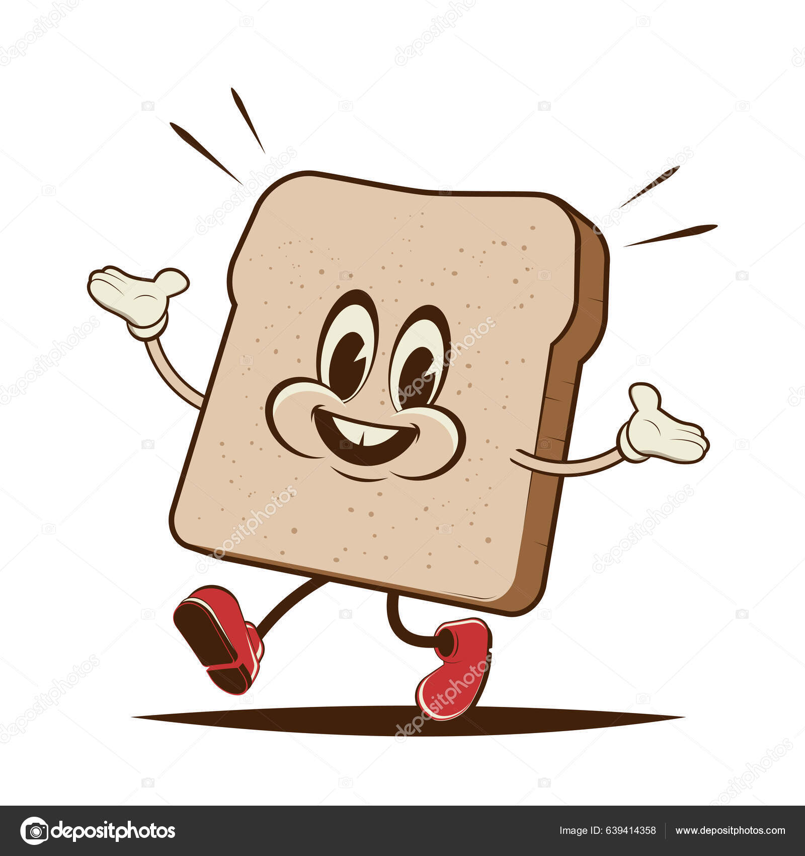 Lustige Cartoon Illustration Eines Toastes Stock-Vektorgrafik von ...