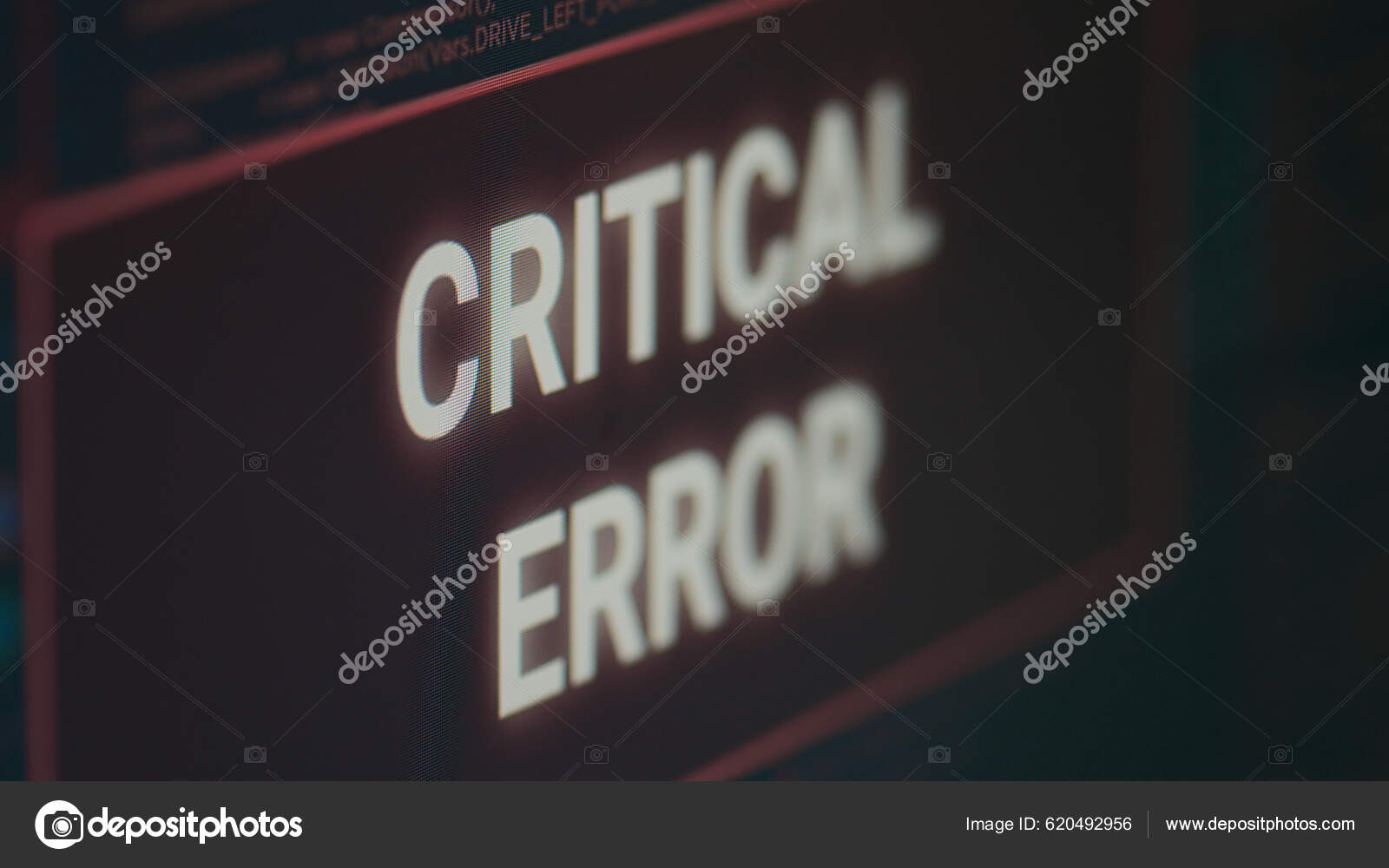 Computer Displaying Critical Error Message Flashing Screen Cyber Crime