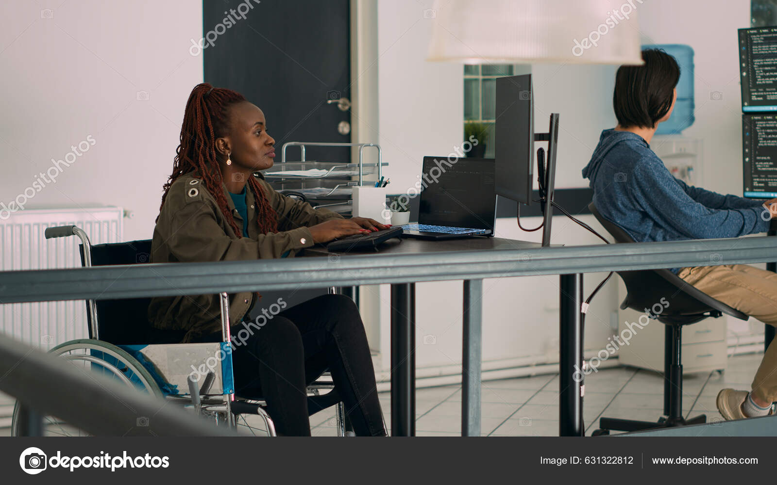 Cloud Programmer Wheelchair Using Server Data Create Software App Computer — Stock Photo ...