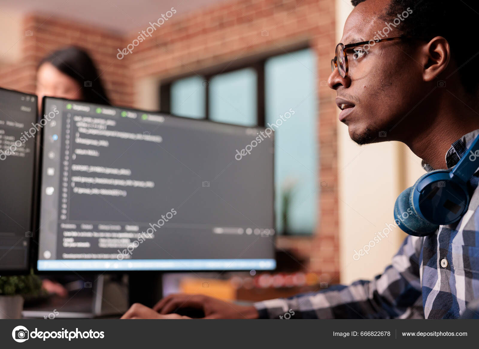 System Engineer Typing Machine Learning Server Code Computer Sitting ...