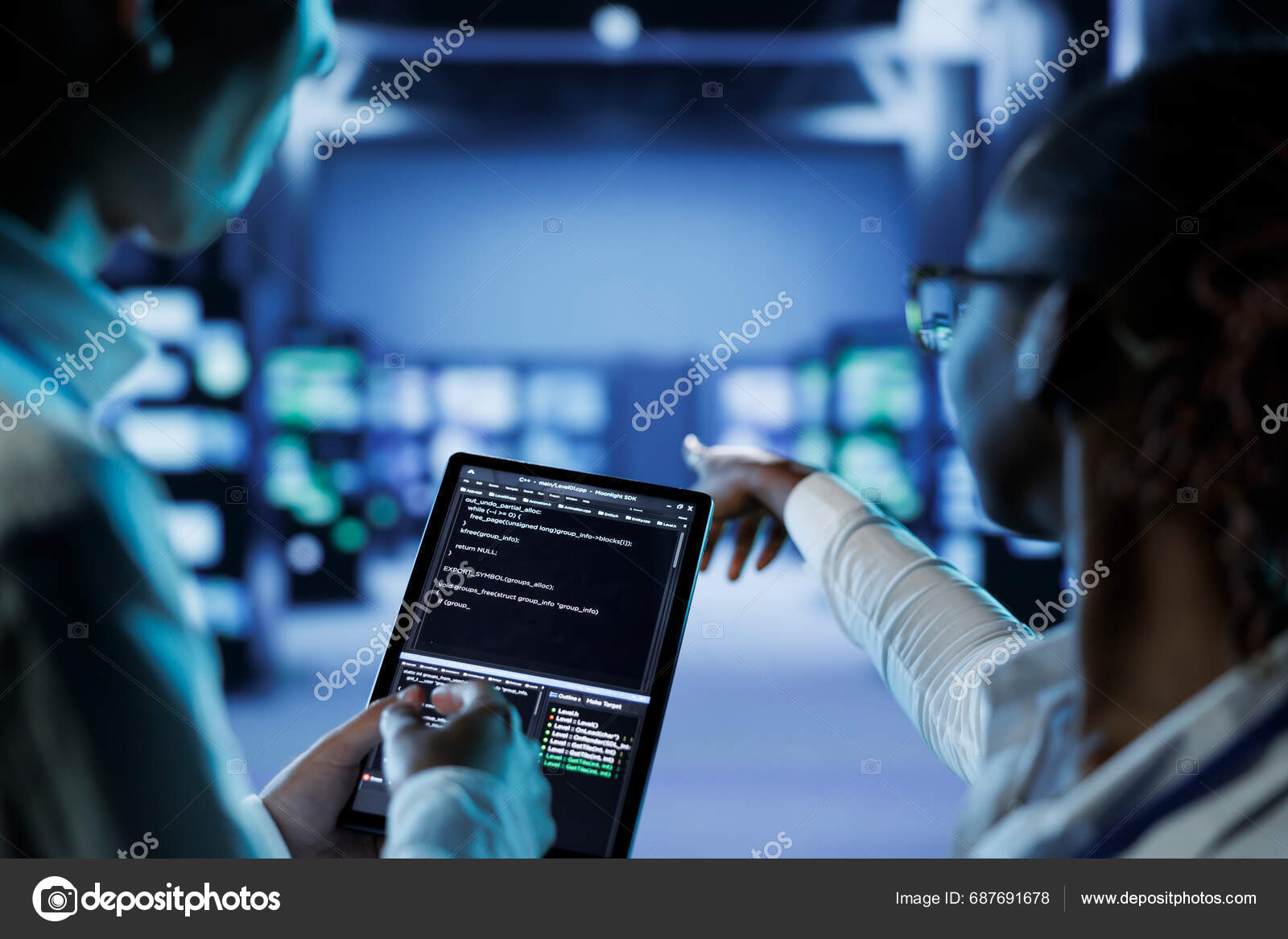 Qualified Technicians Building Firewall Systems Server Room Housing ...