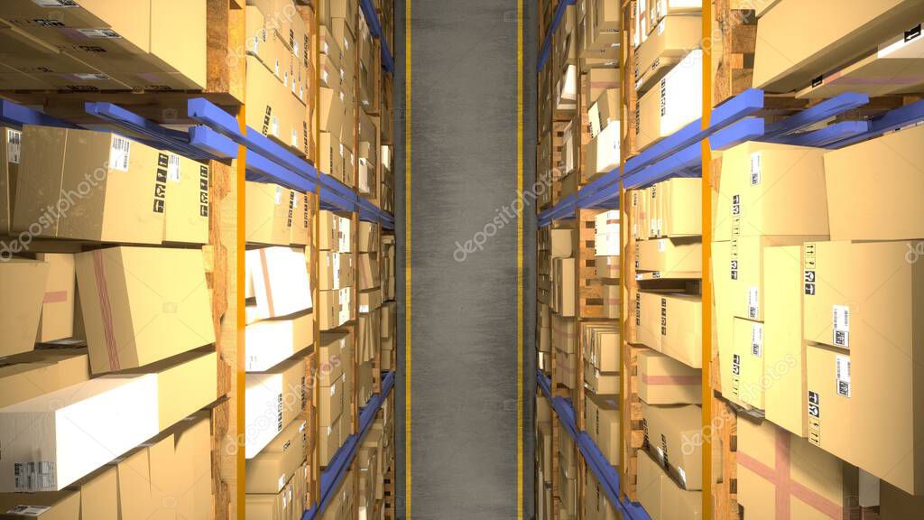 Dep sito de almac n que gestiona los env os en cadena de suministro de mercanc as comerciales ...