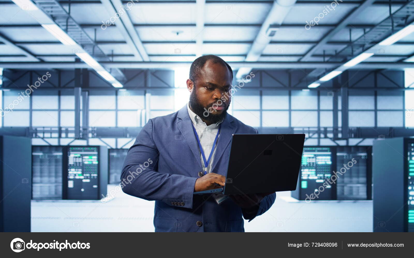 Computer Scientist Data Center Using Diagnostic Tools System Monitoring Software — Stock Photo ...