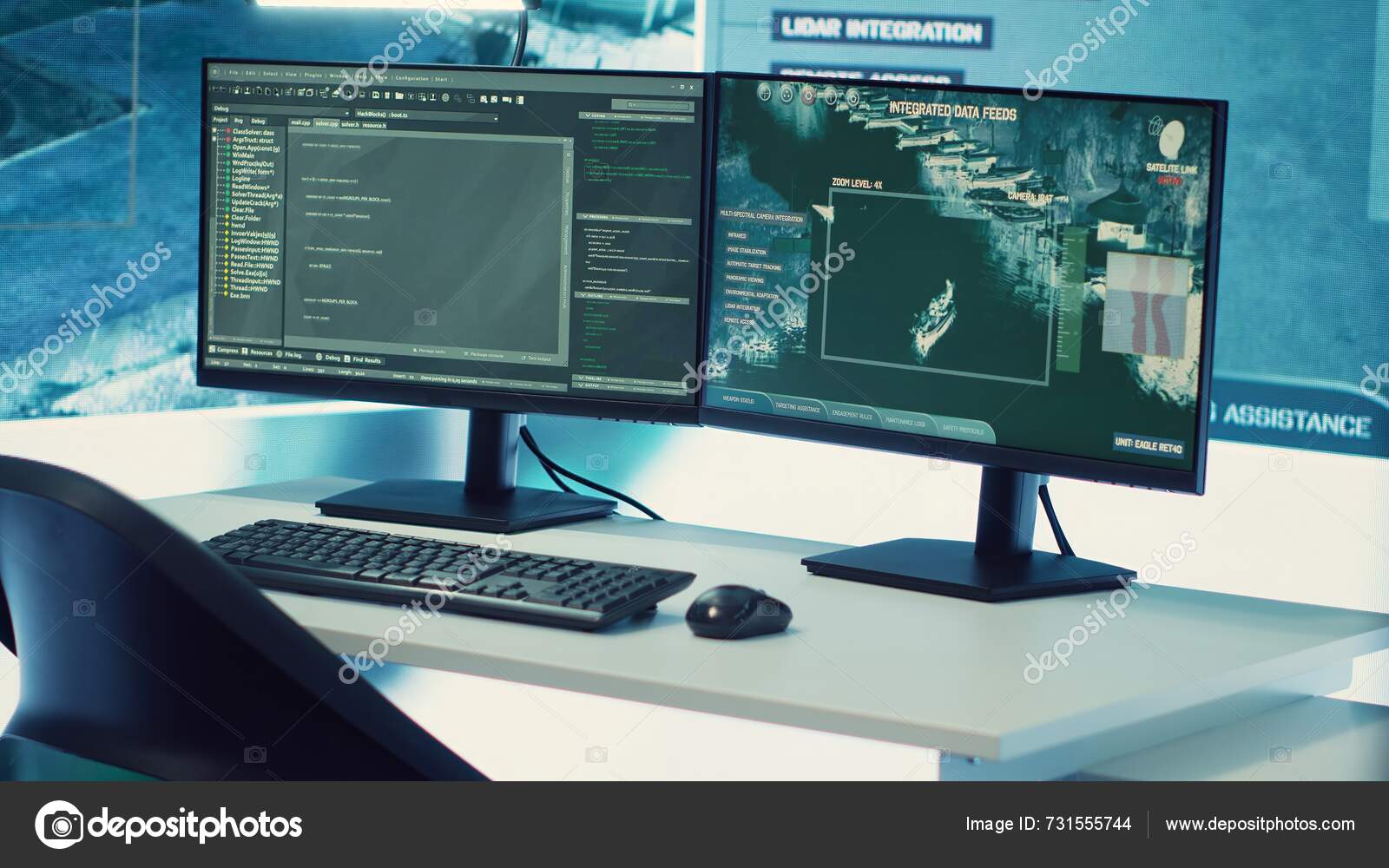 Federal Terrorism Operation Room Equipped Big Screen Radar Surveillance ...