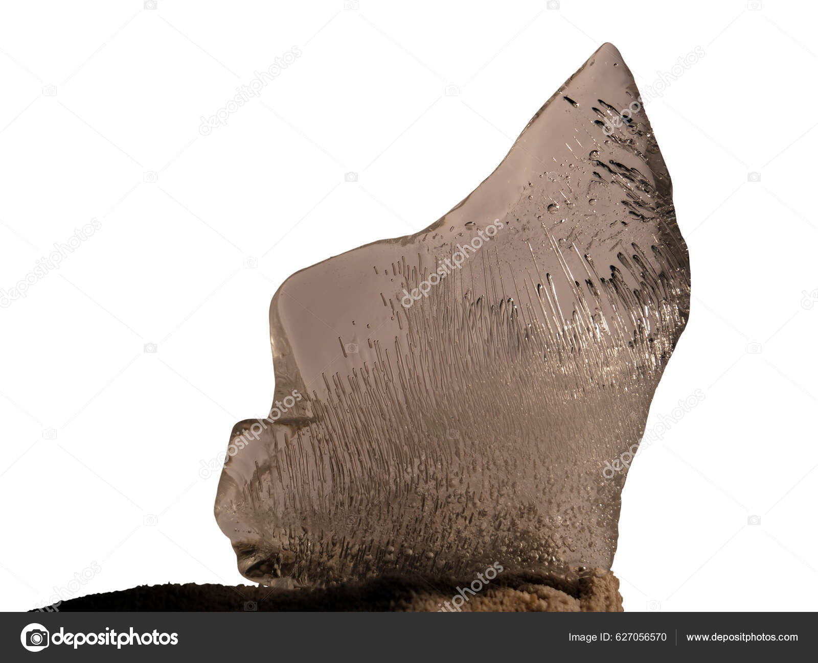 Abstract Shape Mauve Colour Glass Ice Sculpture Isolated White ...