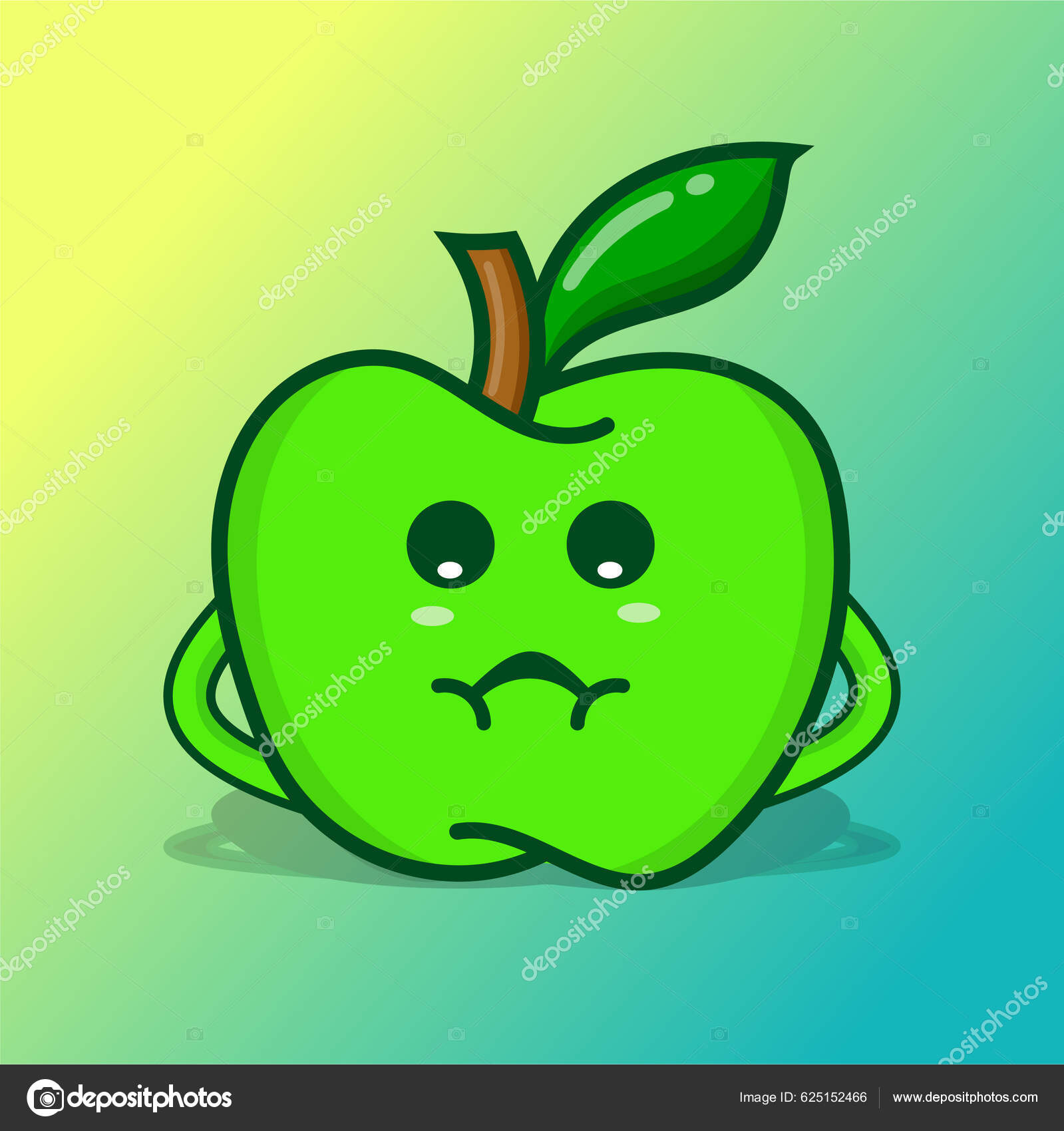 Estilo Dibujos Animados Verde Del Vector Del Diseño Aislado Del Vector ...