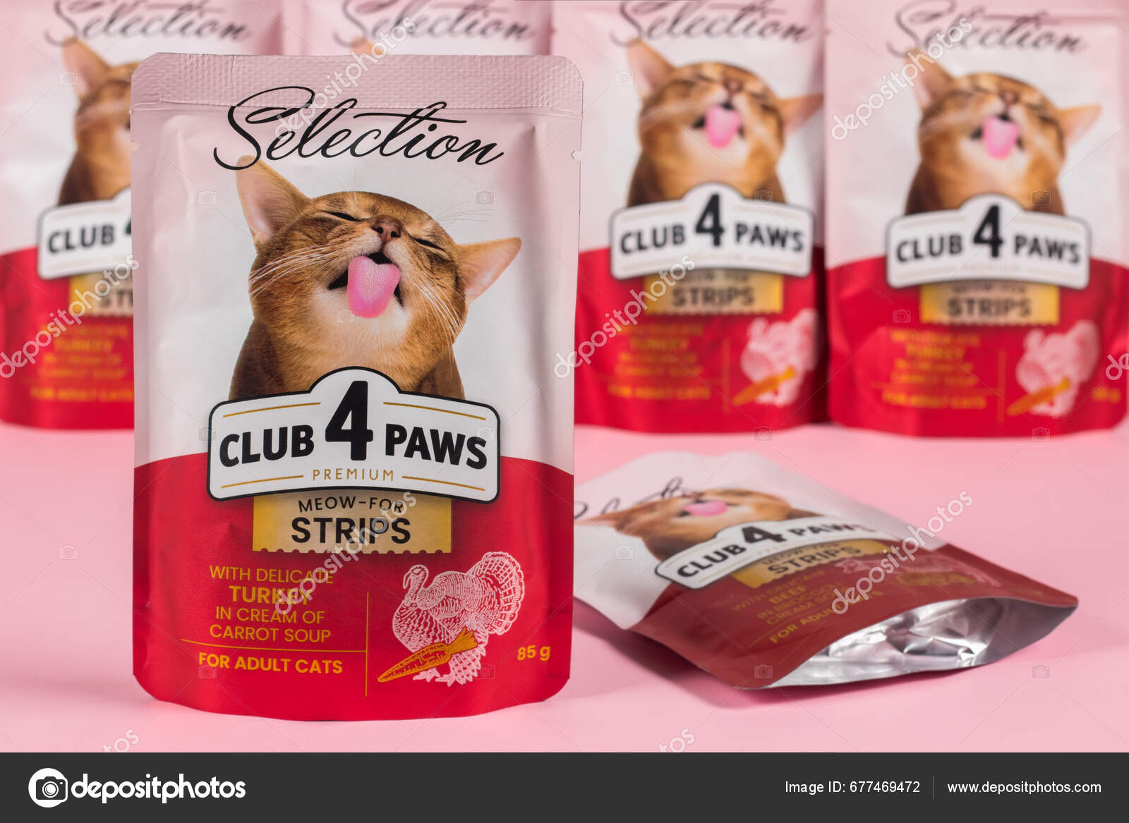 Dnipro Ukraine August 2023 Club Paws Premium Selection Cat Food – Stock ...