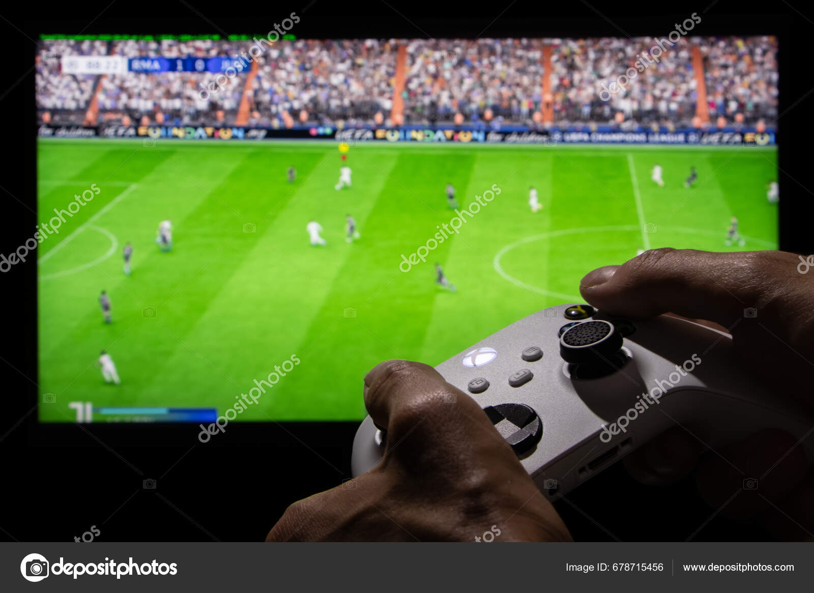 Man Playing Xbox Controller Screen September 2023 Dnipro Ukraine ...