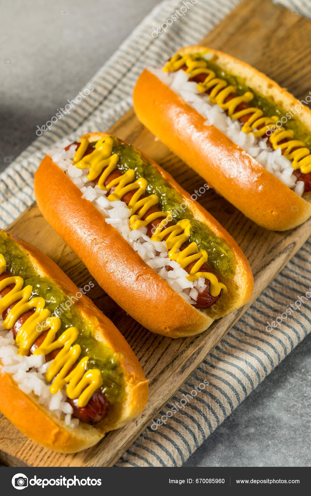 Char Grilled Hot Dog Mustard Relish Onion — Stock Photo © bhofack2 ...