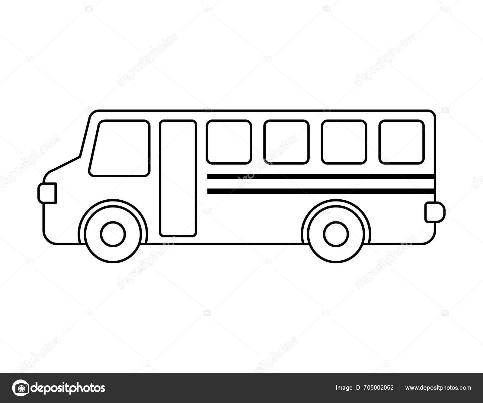 Image vectorielle Schéma Bus Scolaire Pour Modèle Livre Colorier ...