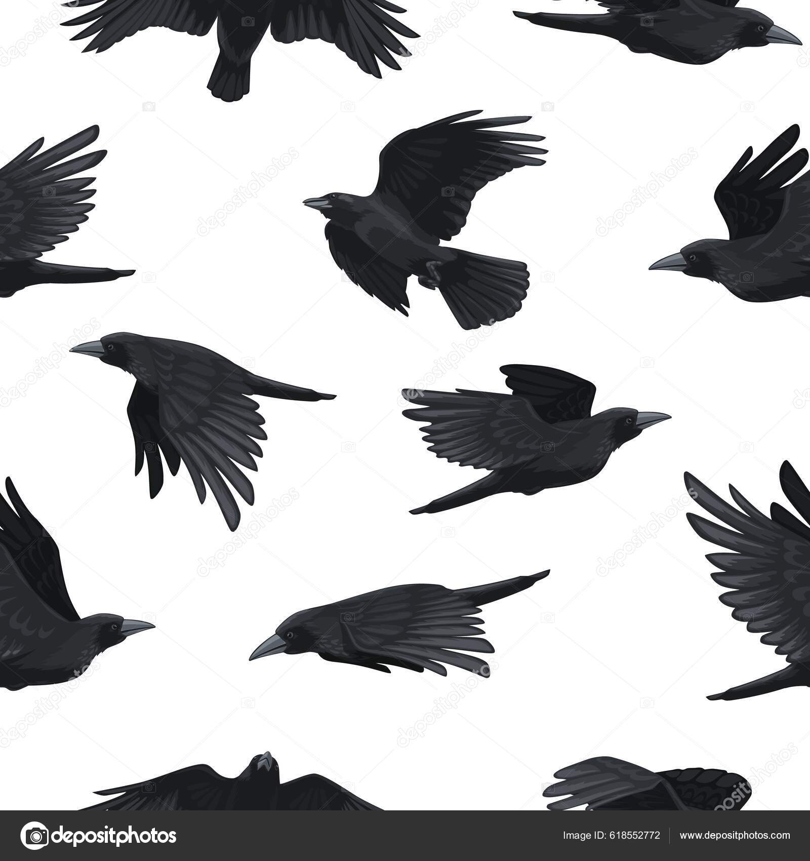 Raven Flying Silhouette Tattoo