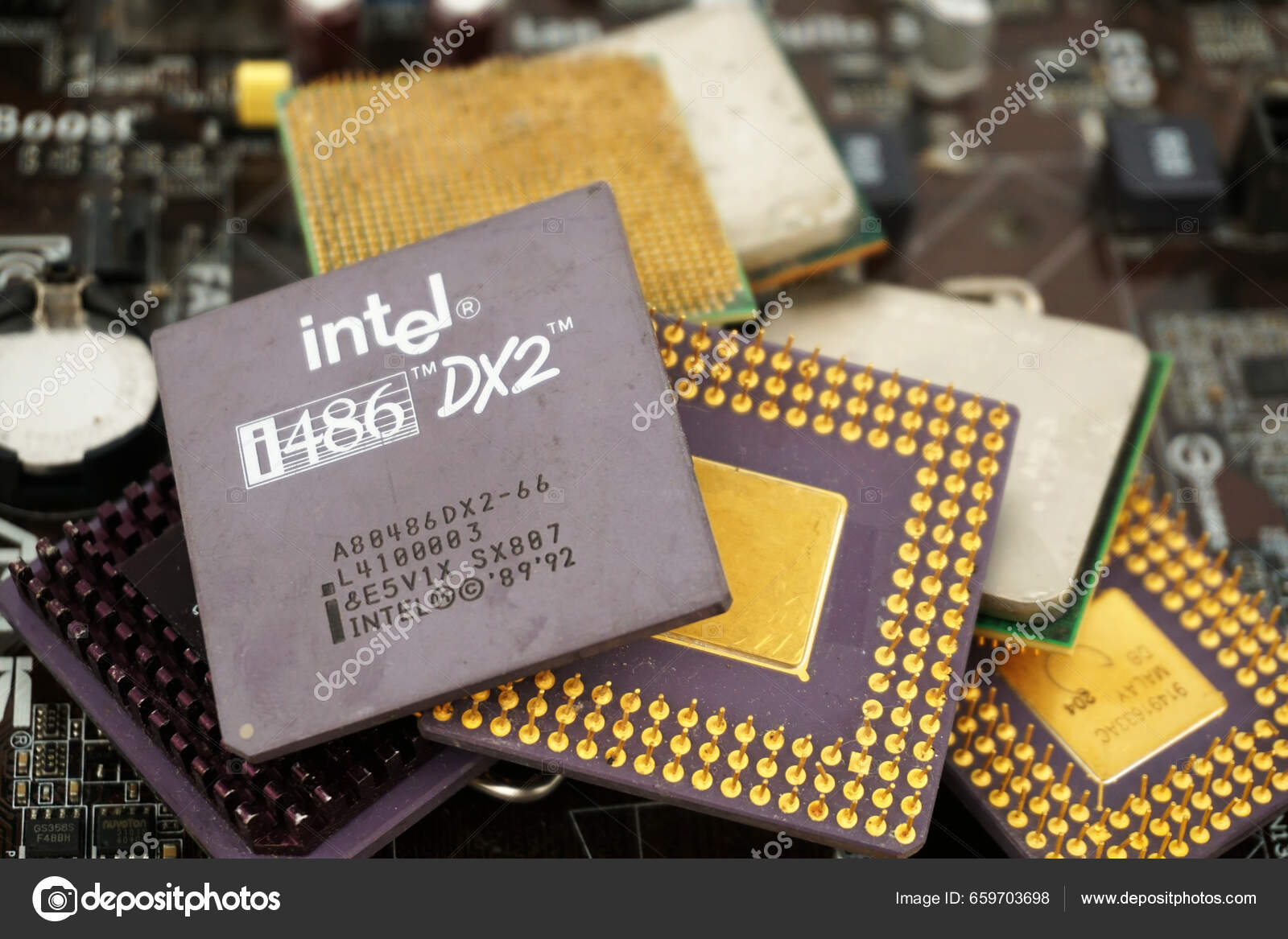 Bangkok Tailandia Mayo 2023 Intel I486 Cpus Dx2 Microprocesadores ...