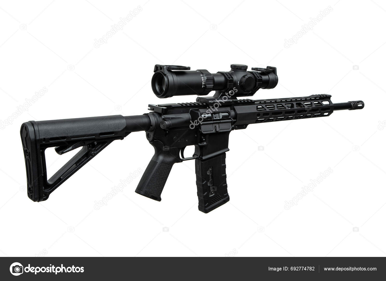 Modern Automatic Carbine Optical Sight Weapons Police Special Forces ...