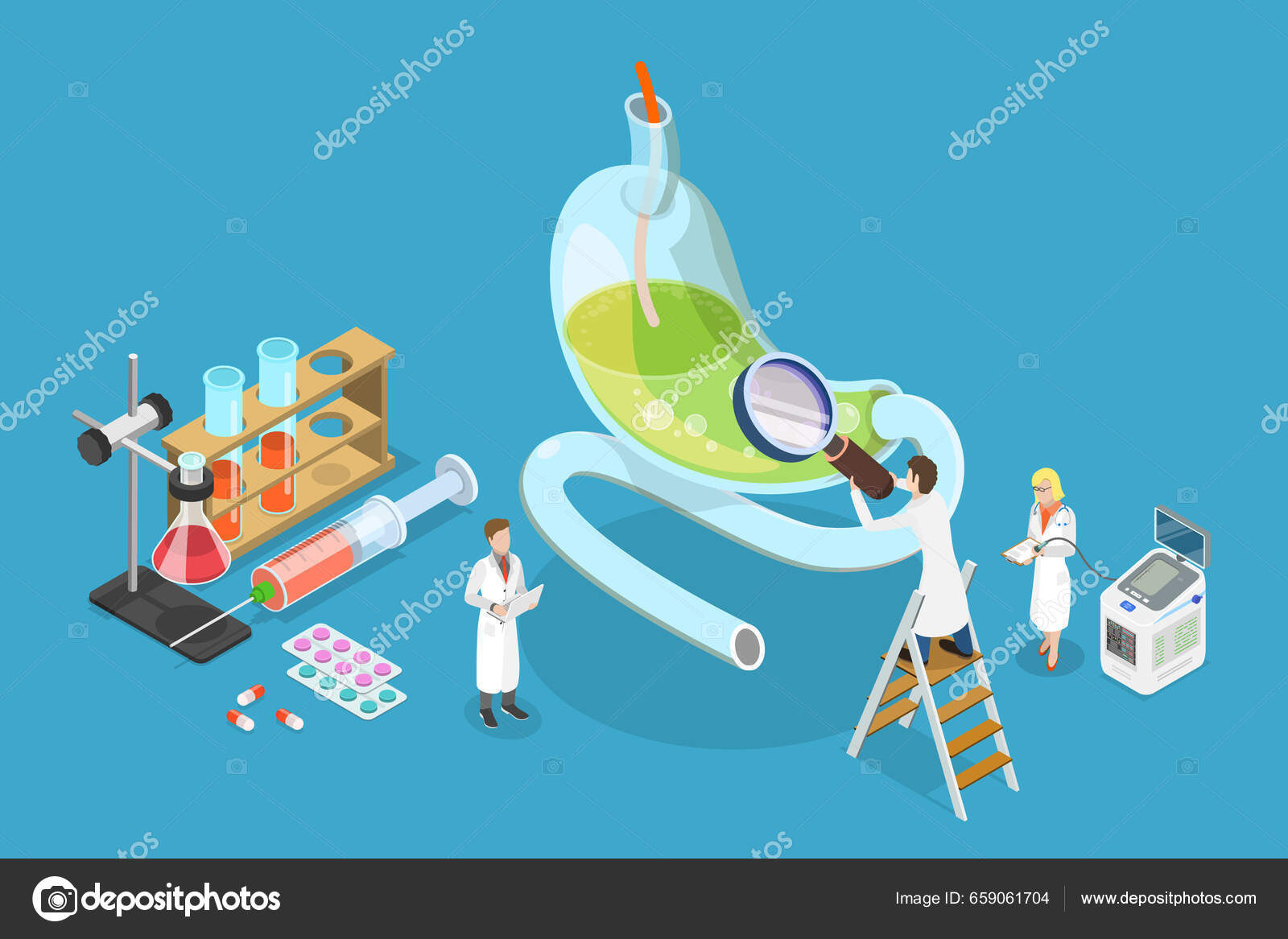 Isometric Flat Vector Conceptual Illustration Gastroenterology ...
