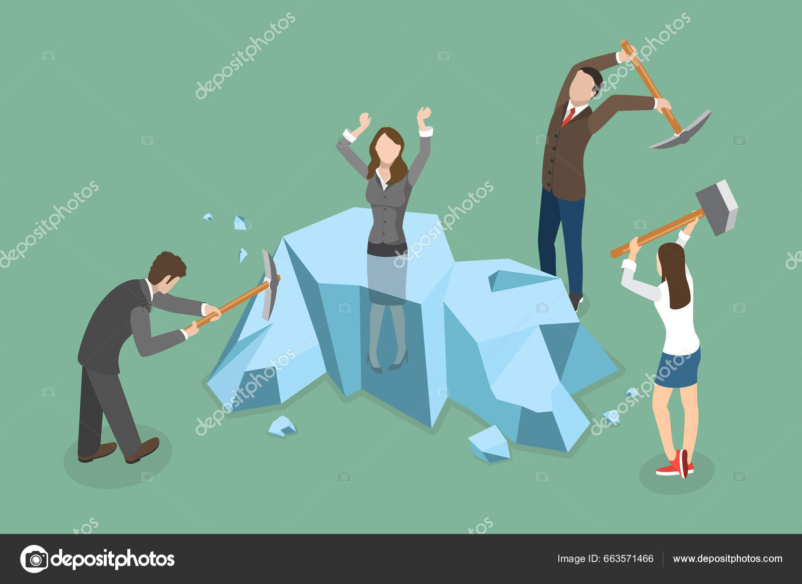Isometric Flat Vector Conceptual Illustration Ice Breaking Activity ...