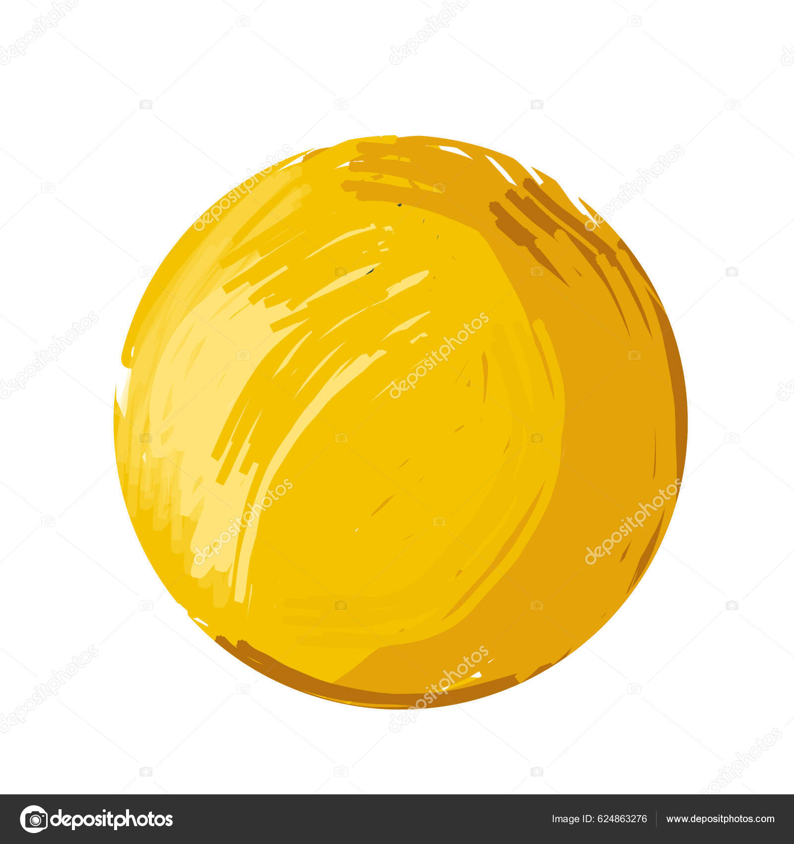 Cartoon Fruit Golden Ball White Background Illustration Children Stock ...