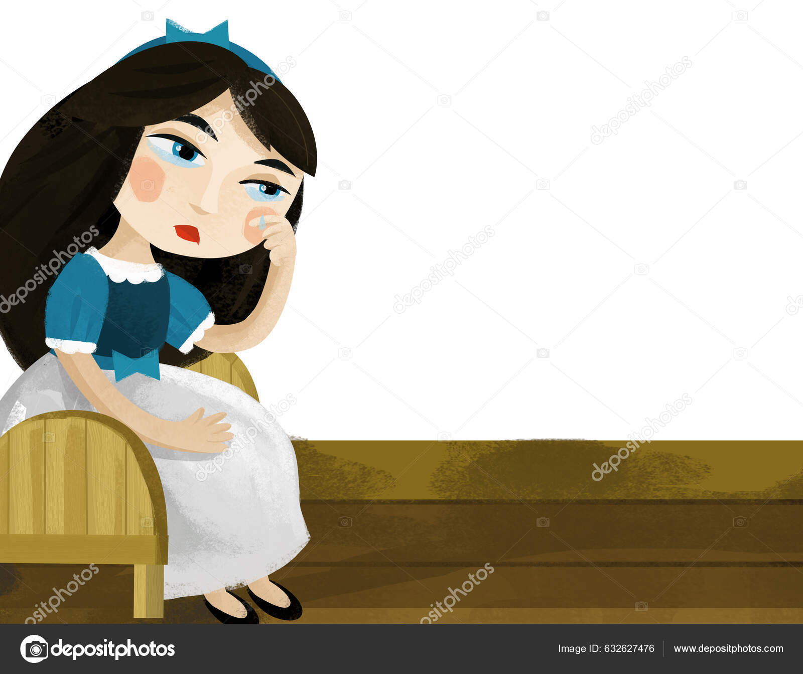 Cartoon Scene Princess Dwarfs Talking Illustration Children Stock ...