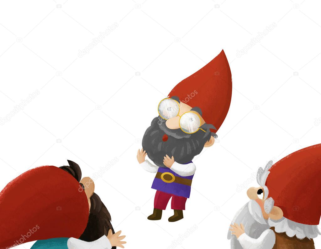 escena de dibujos animados con colorido enano sobre fondo blanco ...