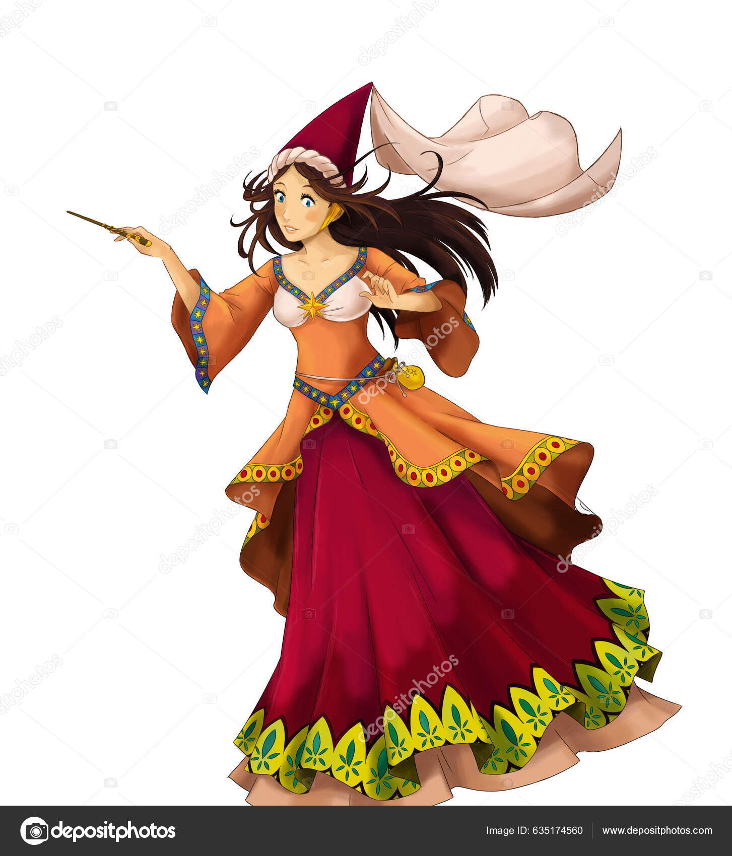 Cartoon Scene Princess Queen Illustration Children Stock Illustration ...