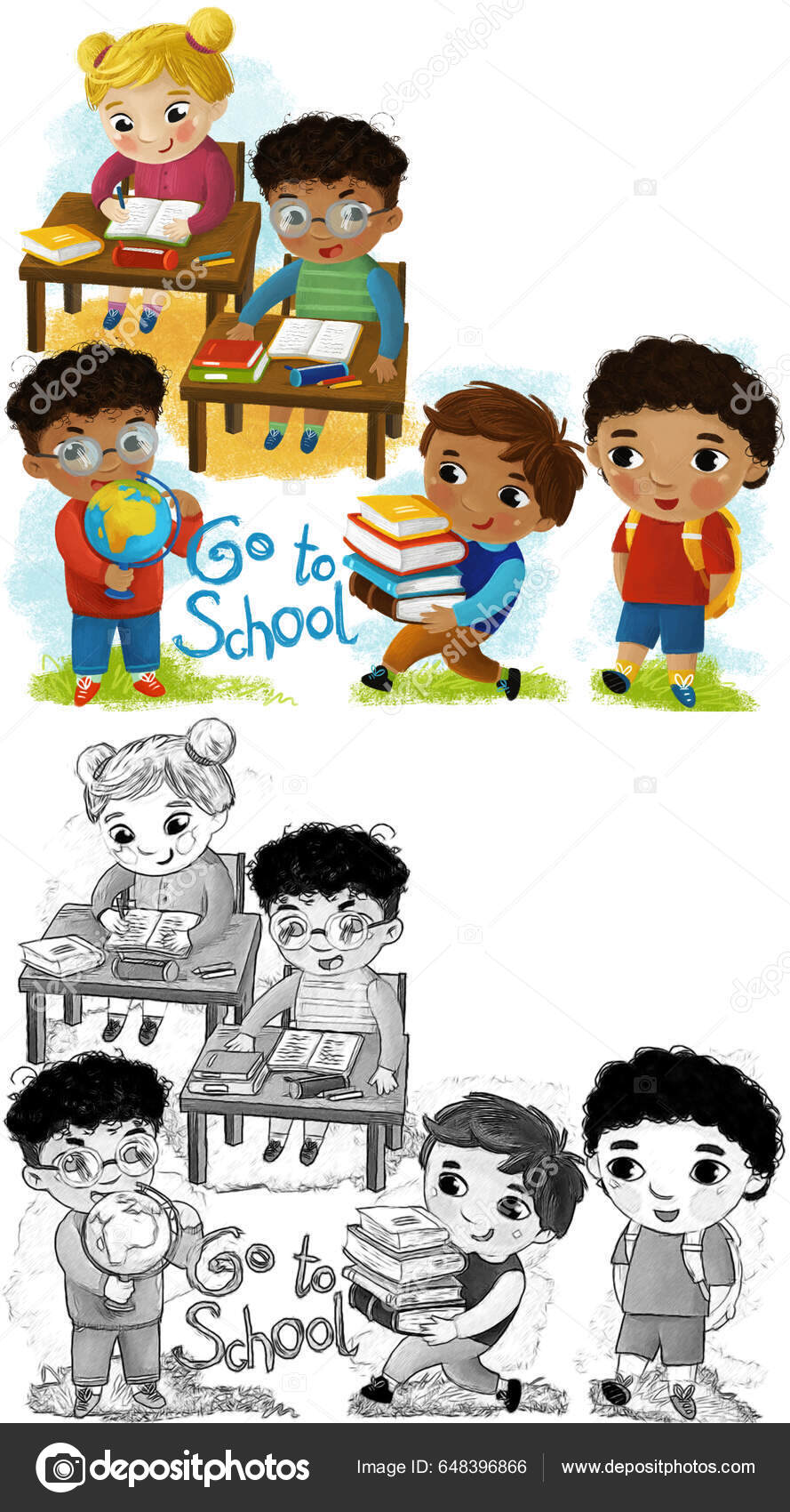Kids Having Fun At School Clipart