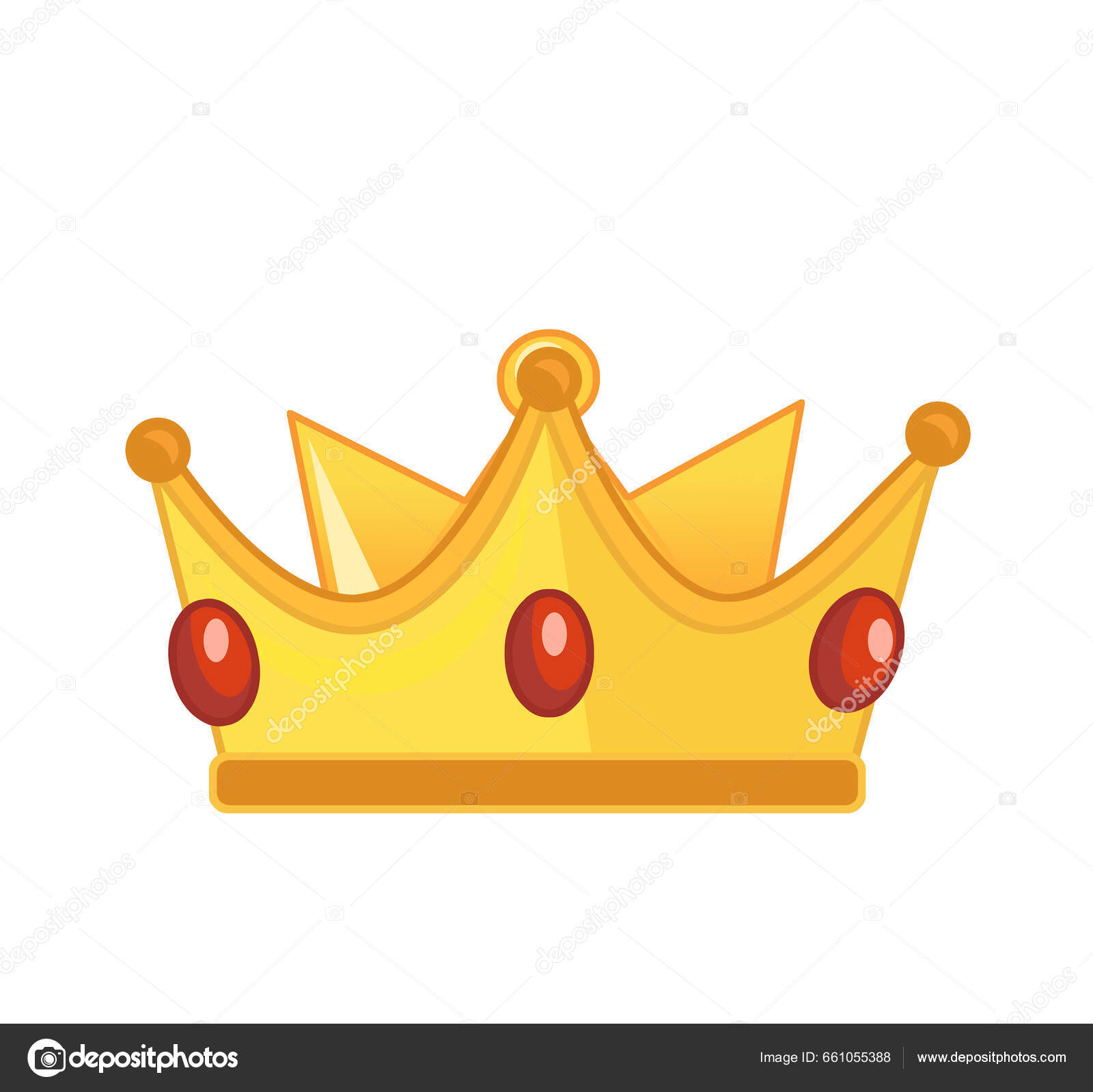 Cartoon Buntes Element Königliche Krone Isolierte Illustration Für ...