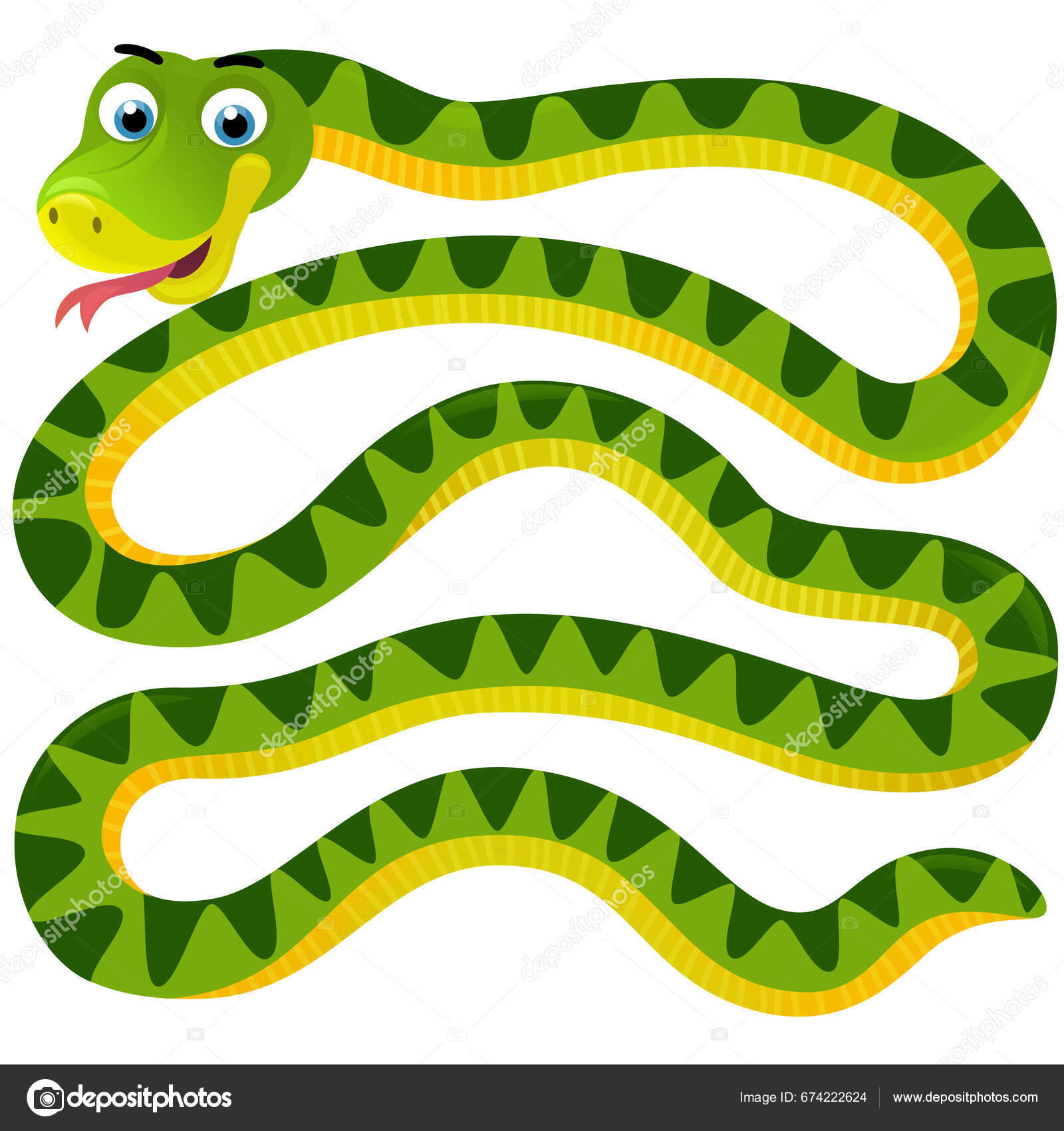 Cartoon Scene Happy Tropical Animal Snake Isolated Illustration Kids ... Cartoon Scene Happy Tropical Animal Snake Isolated Illustration Kids ...