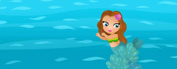 Mermaid underwater cartoon Stock Photos, Royalty Free Mermaid ...