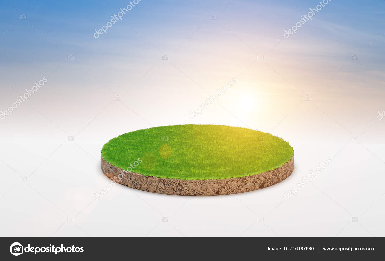 Earth Green Grass Form Infinity Symbol Isolated Blue Sky Background ...