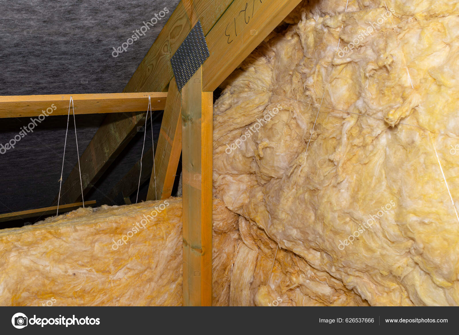 Insulation Walls Ceiling Attic Made Mineral Wool Trusses Tied ...