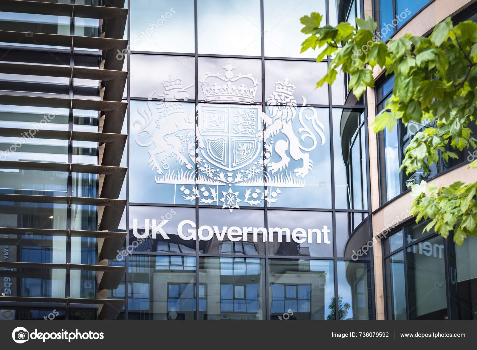 Edinburgh May 2024 Coat Arms Exterior Hmrc Government Building Queen ...