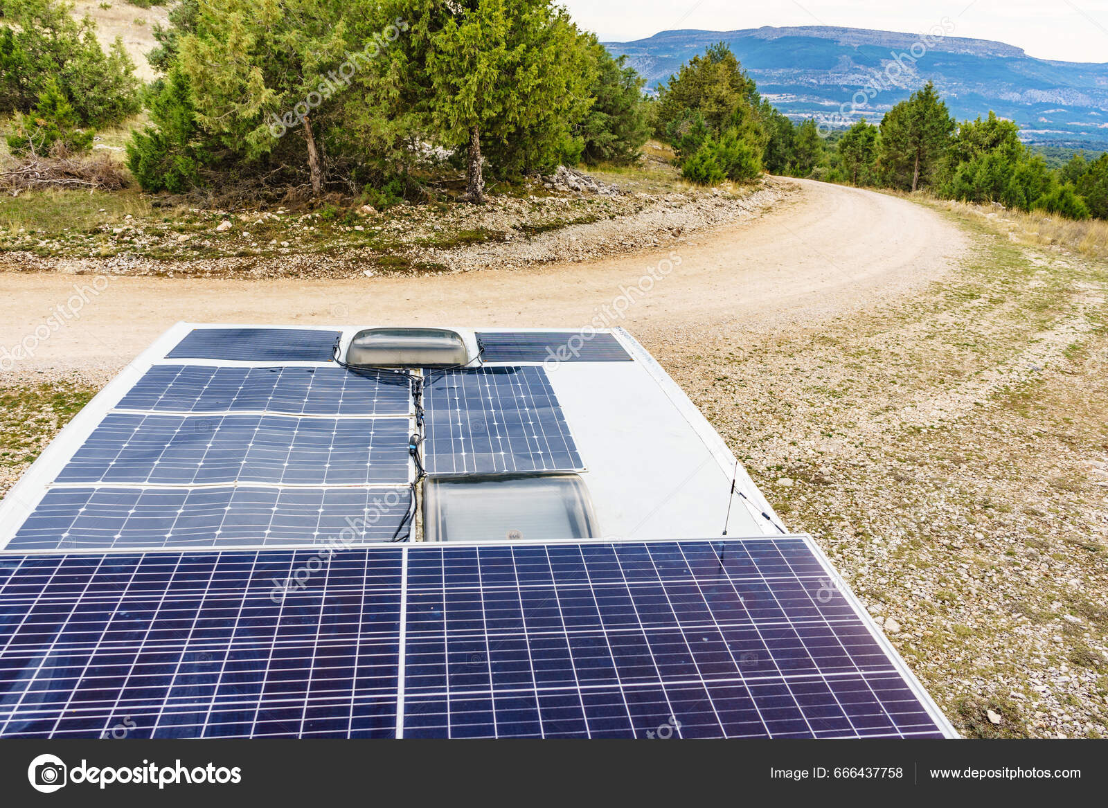 Camper Car Assorted Solar Panels Roof Stock Photo by ©Voyagerix 666437758